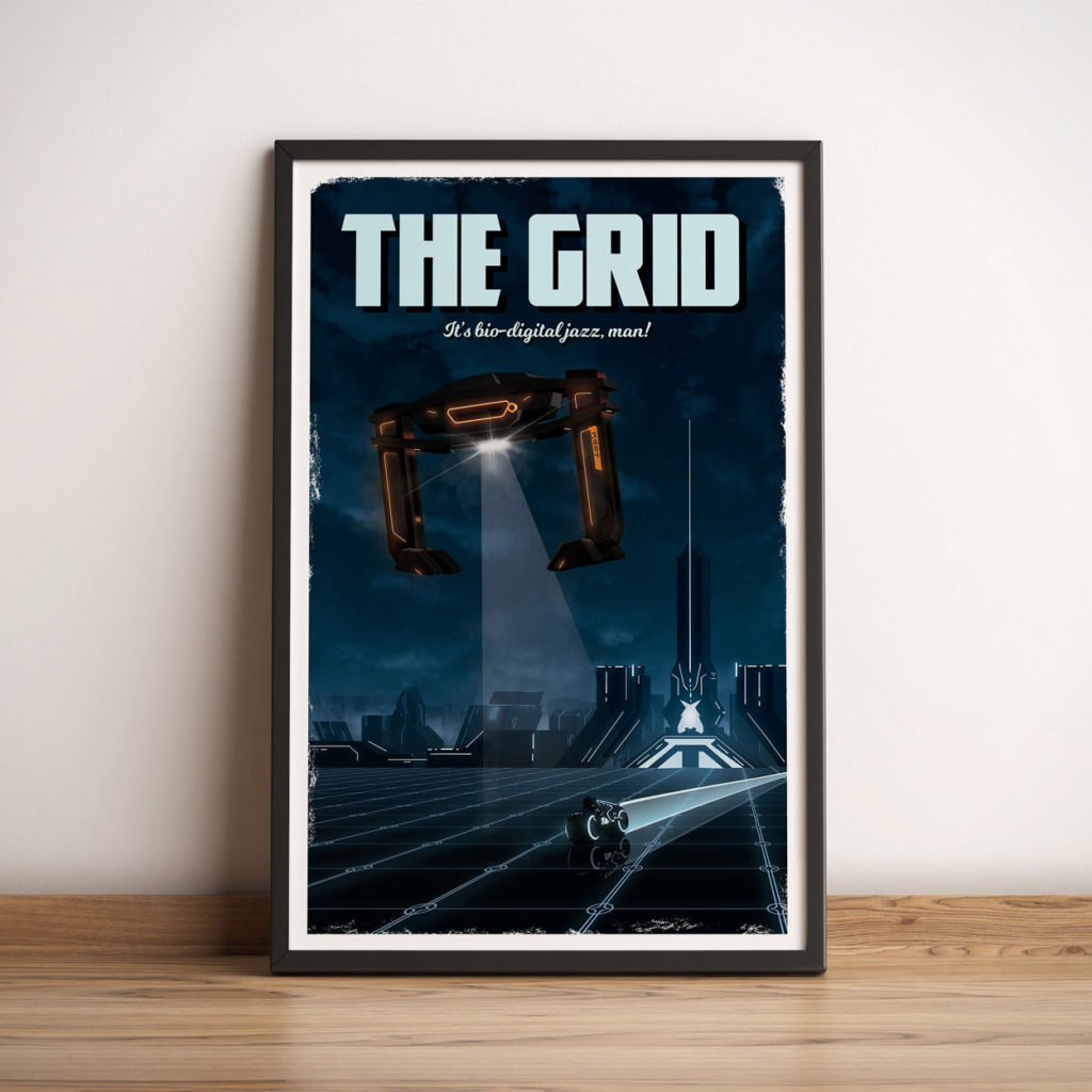 The Grid (Tron: Legacy) Travel Poster - Free DLC Artwork