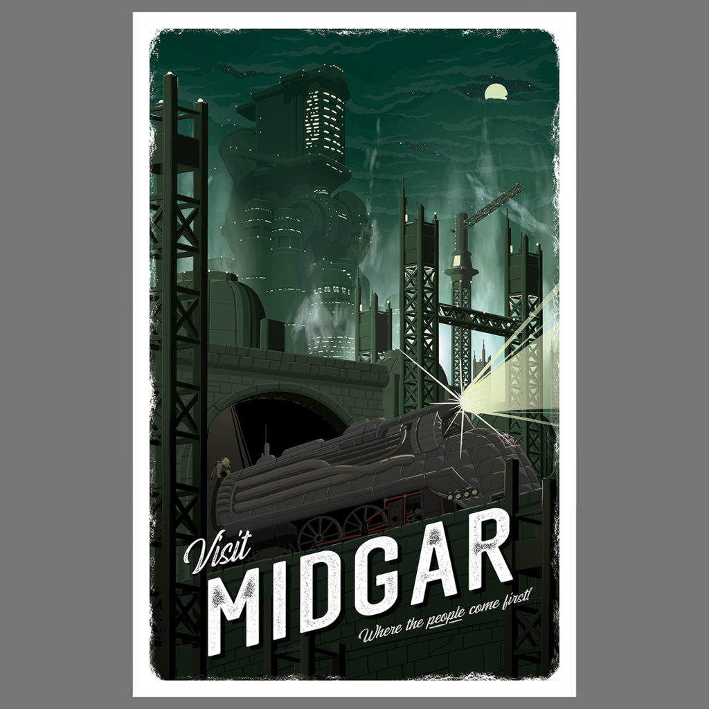 Midgar (Final Fantasy 7) Travel Poster - Free DLC Artwork