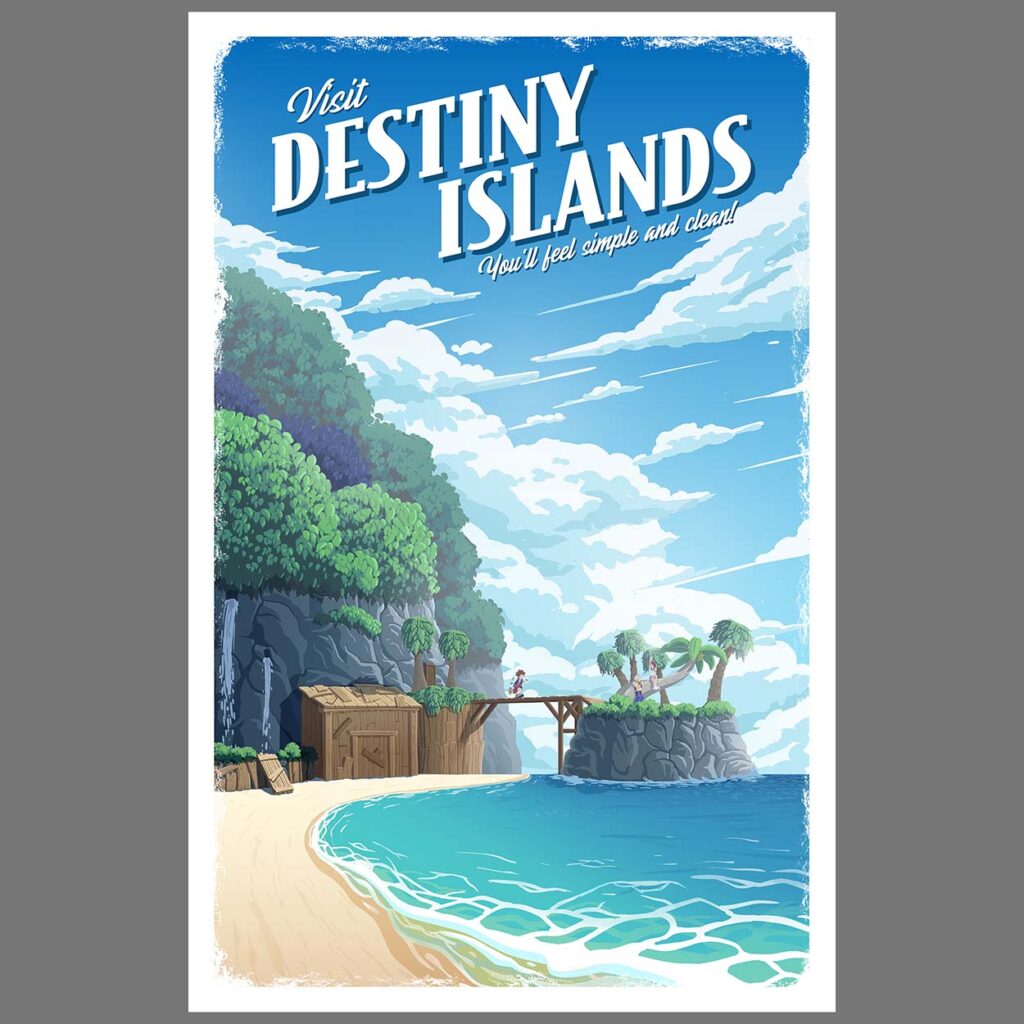 Destiny Islands (Kingdom Hearts) Travel Poster - Free DLC Artwork