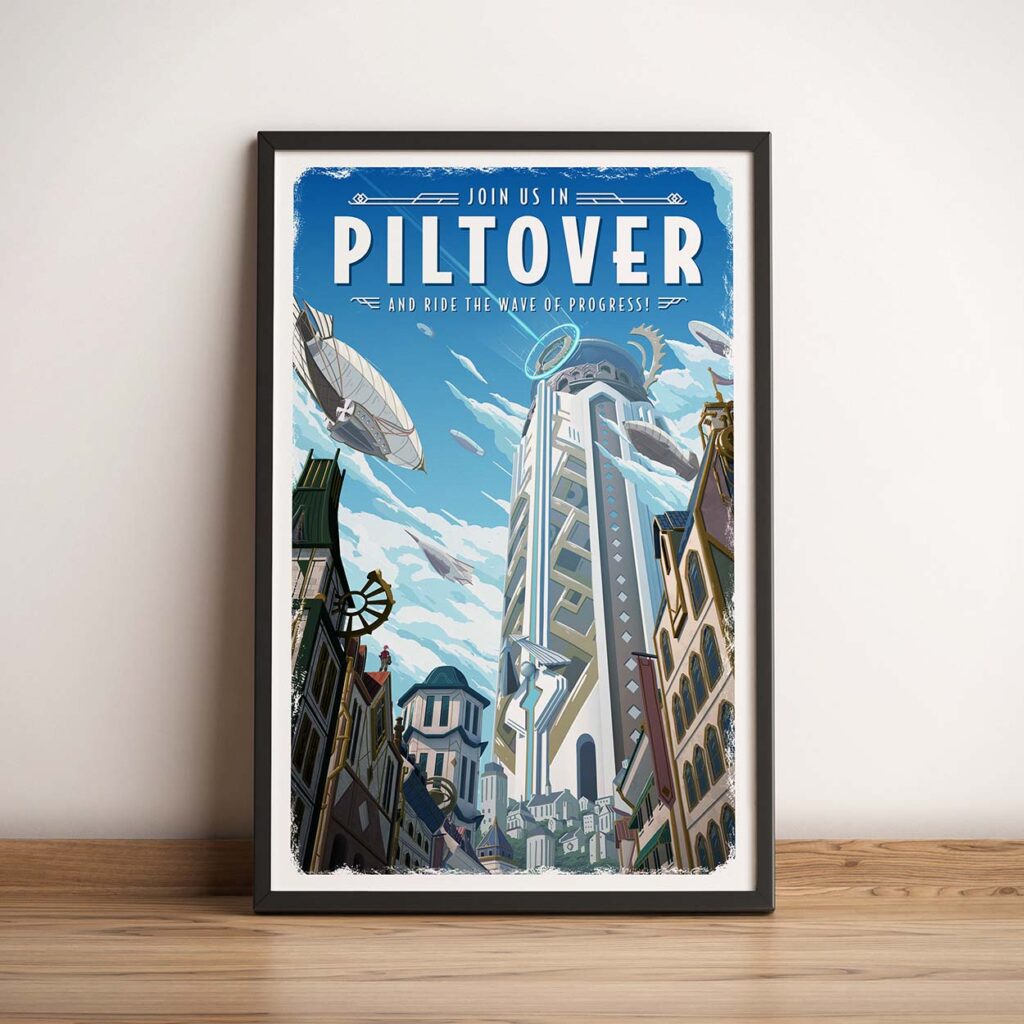 Piltover (Arcane / LoL) Travel Poster - Free DLC Artwork