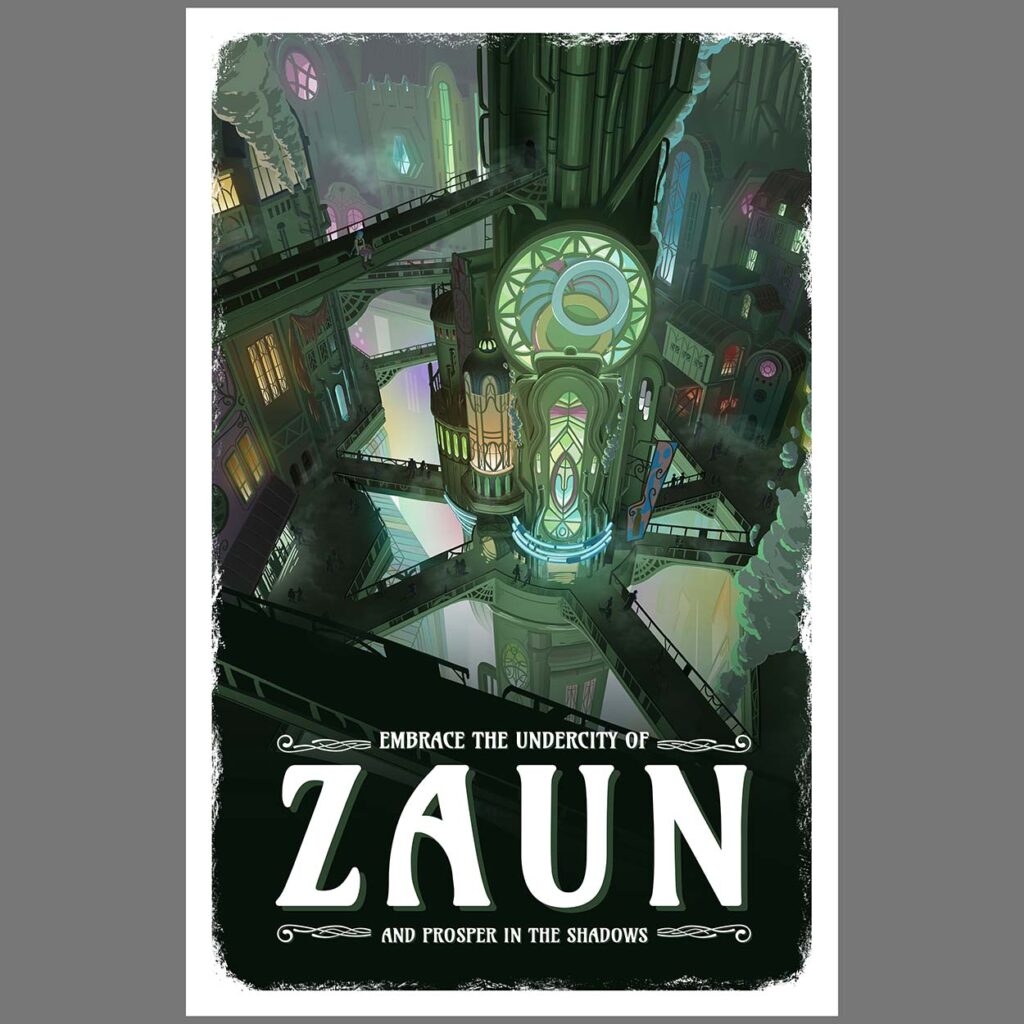 Zaun (Arcane / LoL) Travel Poster - Free DLC Artwork