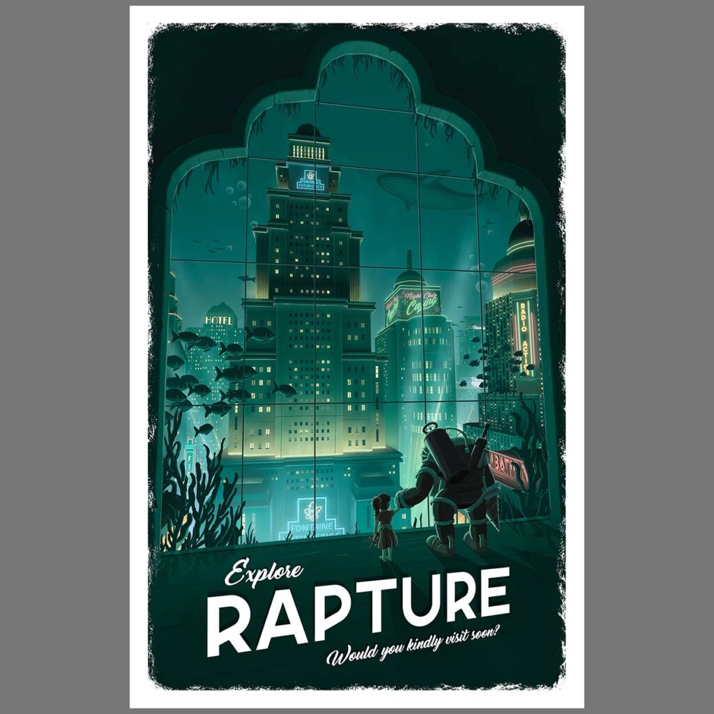 Rapture (Bioshock) Travel Poster - Free DLC Artwork
