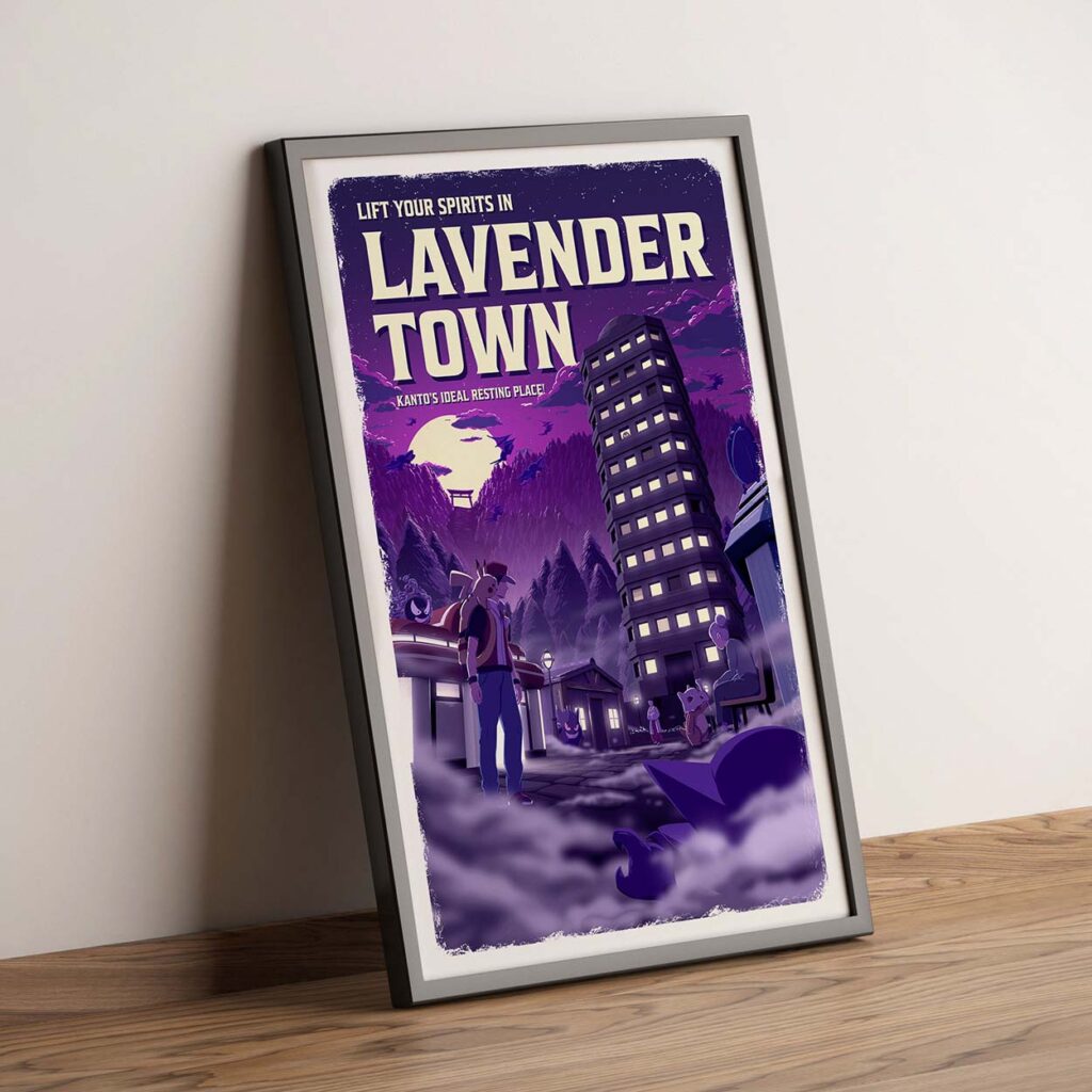 Lavender Town (Pokemon) Travel Poster - Free DLC Artwork