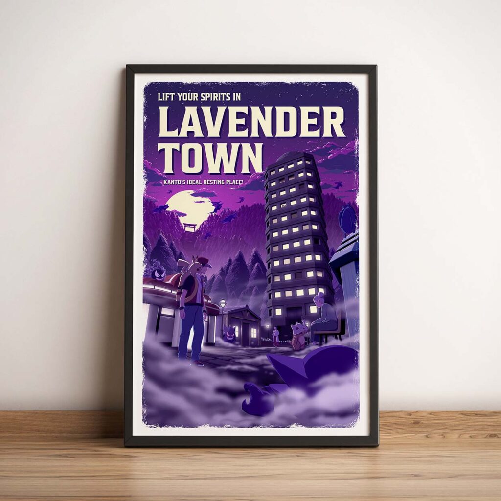 Lavender Town (Pokemon) Travel Poster - Free DLC Artwork