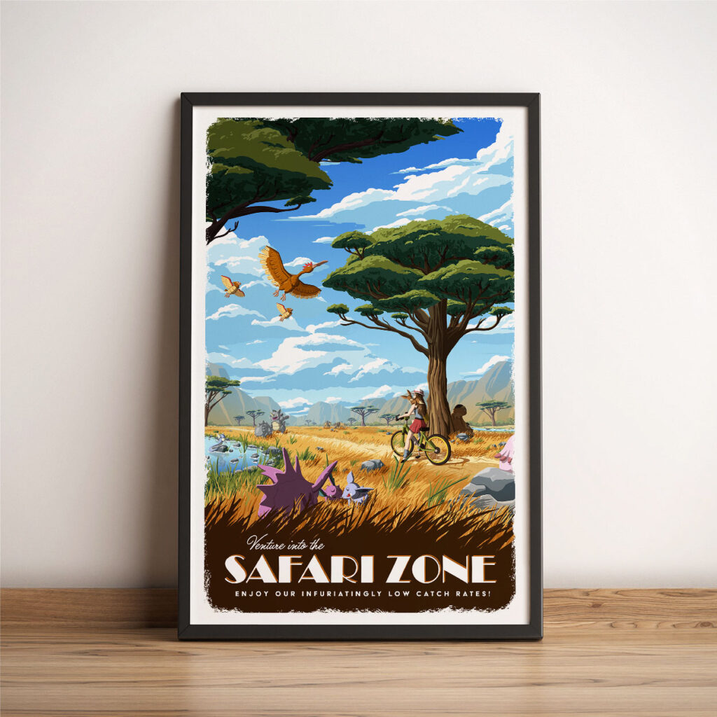 Safari Zone (Pokemon) Travel Poster - Free DLC Artwork