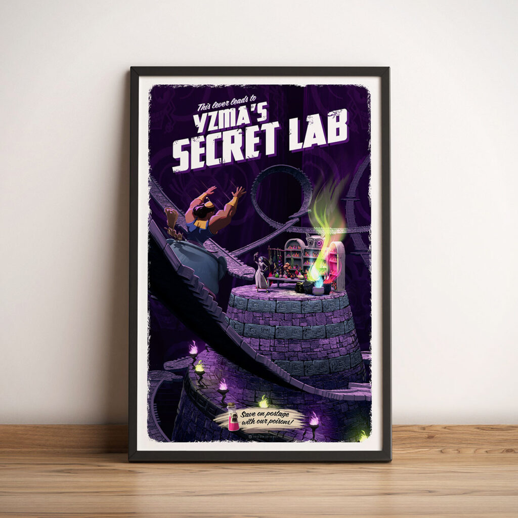 Yzma’s Secret Lab (Emperor’s New Groove) Travel Poster - Free DLC Artwork