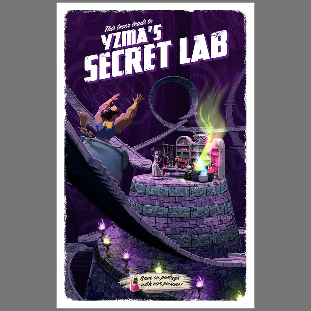Yzma’s Secret Lab (Emperor’s New Groove) Travel Poster - Free DLC Artwork