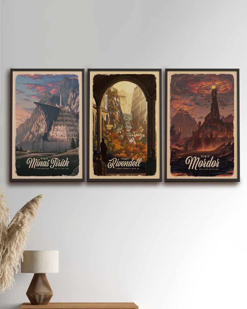 Lord of the Rings Travel Posters – Set of 3 - Free DLC Artwork